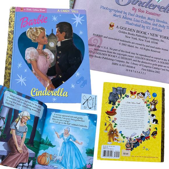 Barbie | Toys | Little Golden Book Barbie Cinderella First Edition 202 ...